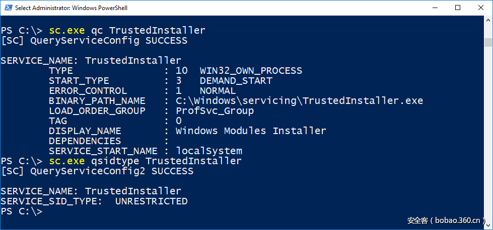 【技术分享】如何获取TrustedInstaller权限-安全KER - 安全资讯平台